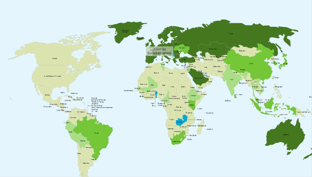 Breakdown of GMO Labeling Laws in Each Country (Global Map)